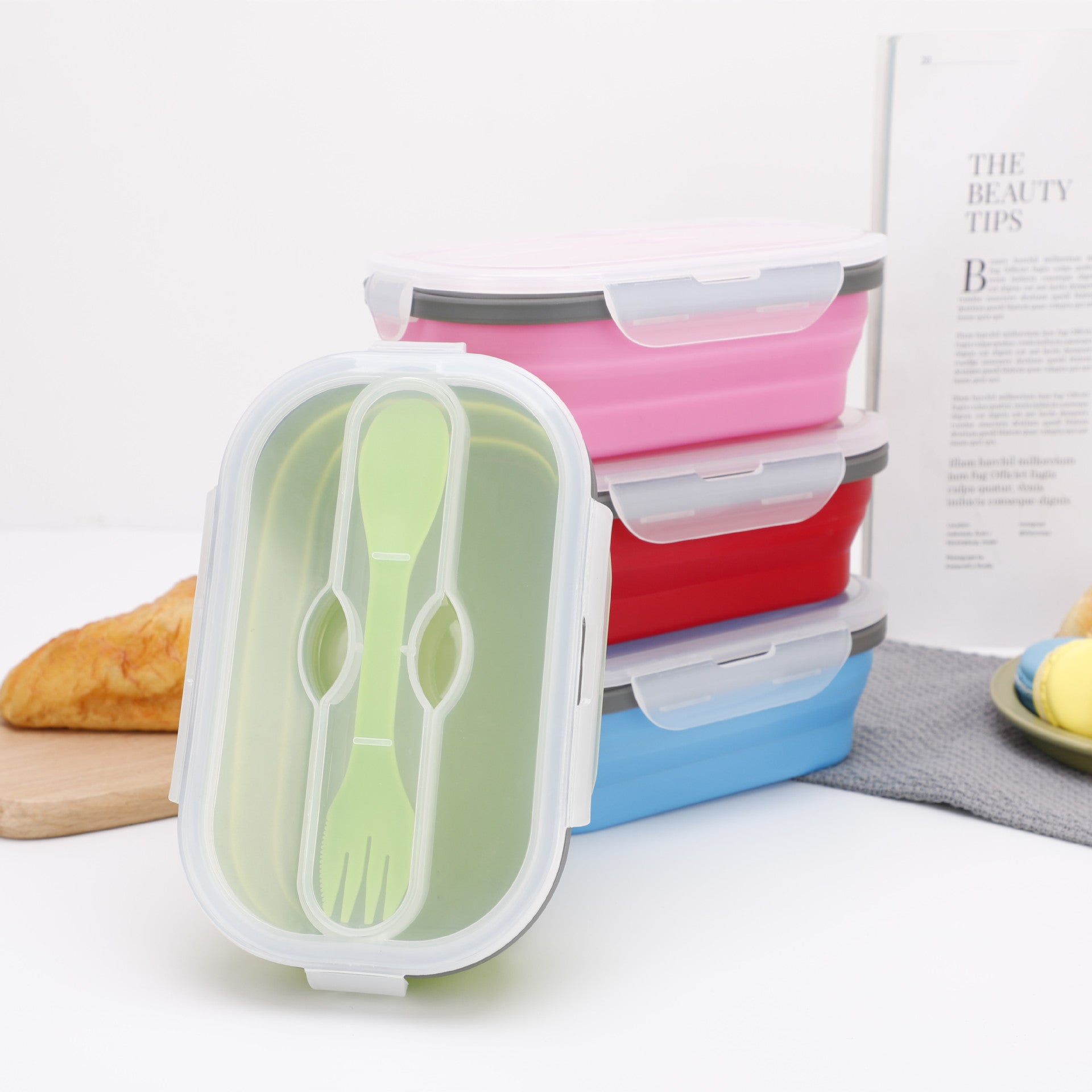 Retractable folding lunch box bento box – Axooms